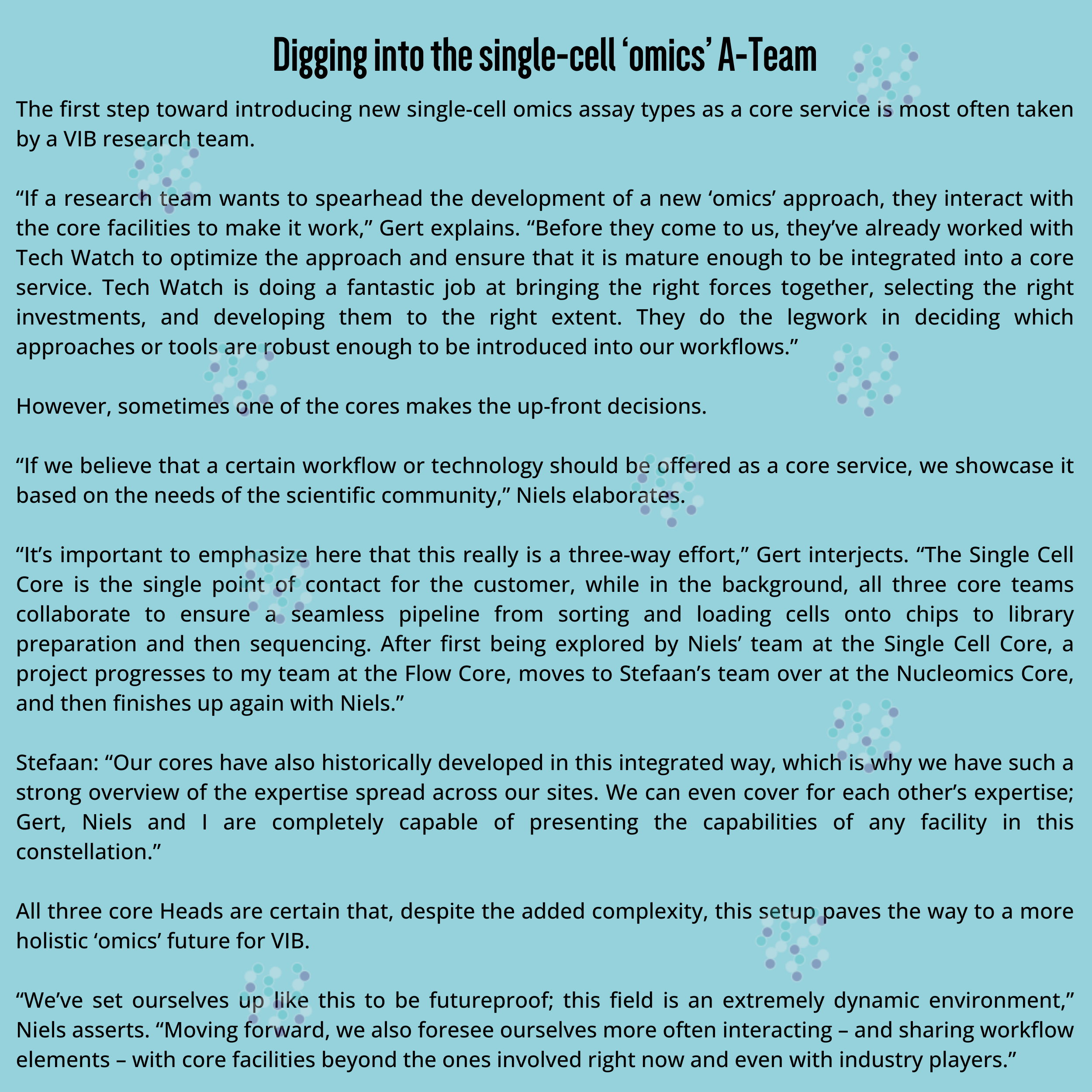 Introducing the VIB Single Cell Core